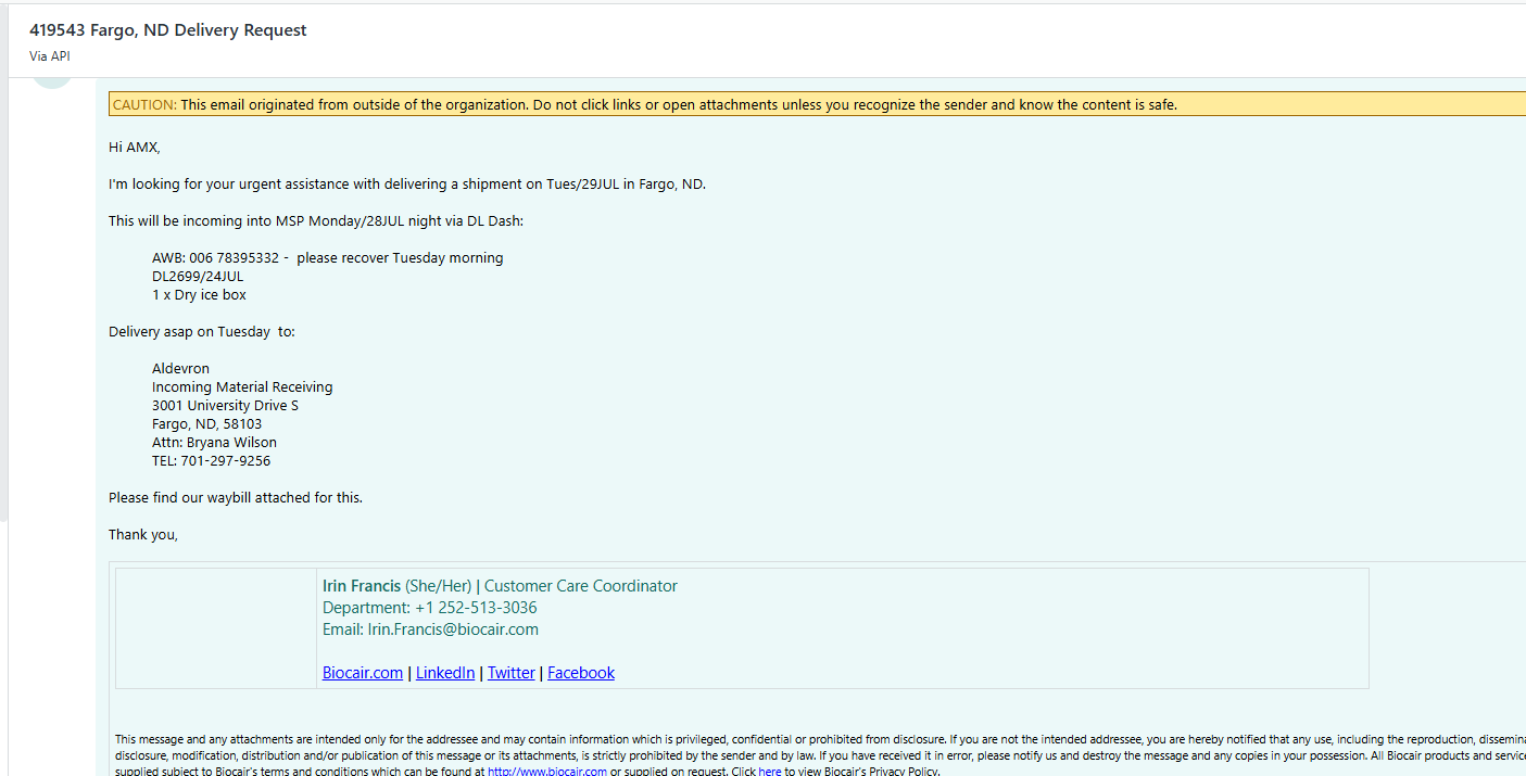 BioCair VIP Order Building Work Instructions – American Expediting