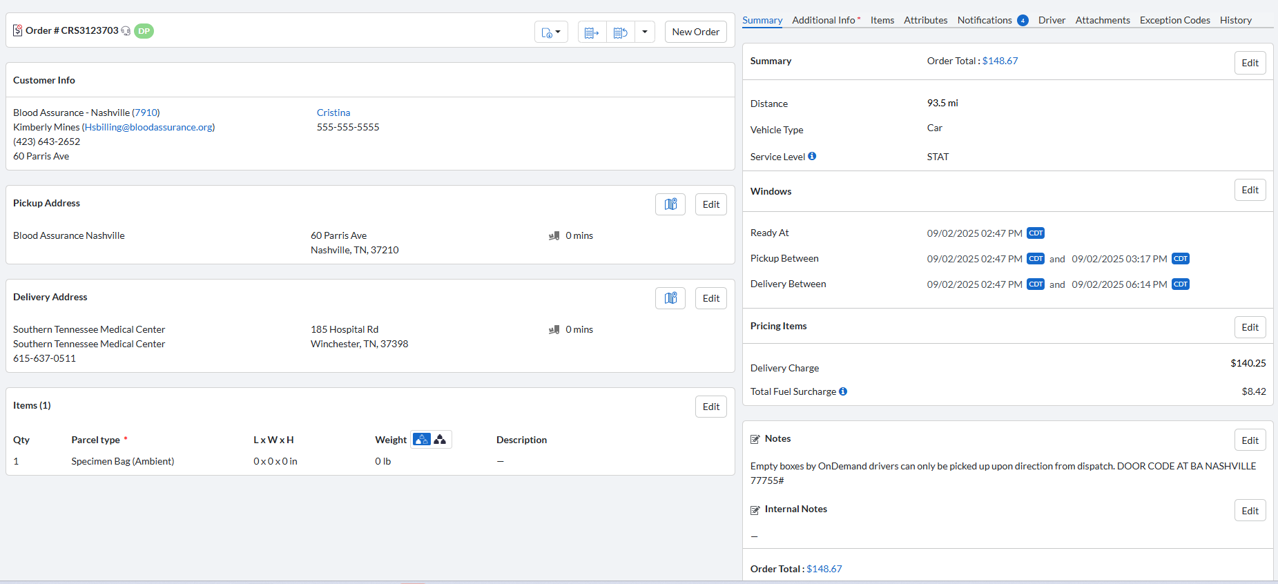 Providing Order Status in Dispatch Science Work Instructions – American ...